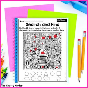 Find the Hidden 2D Shapes Worksheets - Visual Discrimination Activity ...