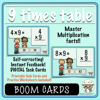 Multiplication, 9 Times Table Fluency, Boom Digital Task Cards and More ...