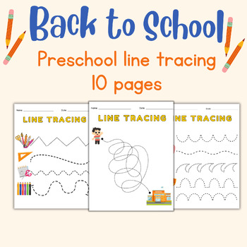 Preschool Line Tracing Worksheets Back To School Fine Motor Skill ...