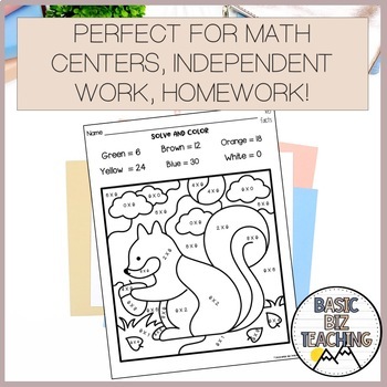 Fall Autumn Multiplication Color by Number Fact Fluency Worksheets ...
