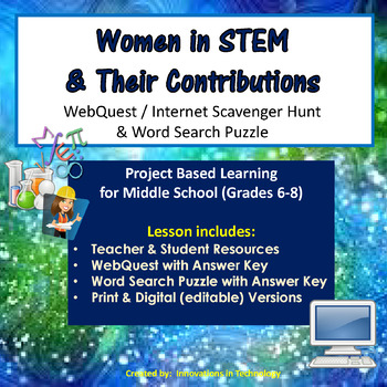 Famous Women in STEM WebQuest & Word Search Puzzle | Distance Learning ...
