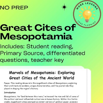 Exploring the Great Cites of Mesopotamia Guided Reading Comprehension ...