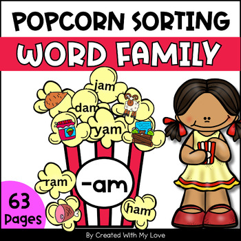 POPCORN Sorting Word Family Activity | Phonics Fun with Craft ...
