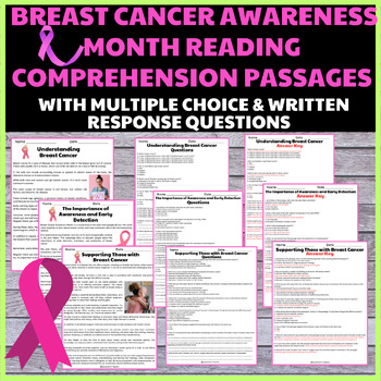 Breast Cancer Awareness Month Reading Comprehension Passages with ...