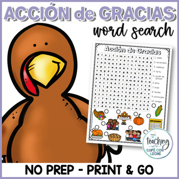 Thanksgiving Activities in Spanish - Actividades de Acción de gracias ...