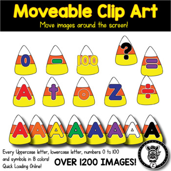 Thematic Moveable Clip Art Letters & Numbers - Candy Corn | TeachShare