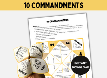 10 Commandments Bible Cootie Catcher, Sunday School Craft, Church ...