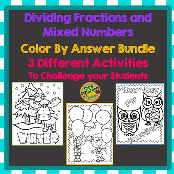 Fraction Division Color By Answer Set - 3 Challenging Activities ...