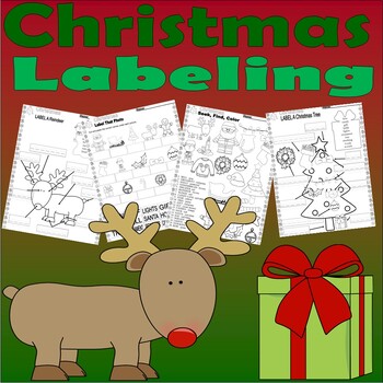 Christmas Word Labeling SPED Speech SLP Activities Worksheets NO PREP ...