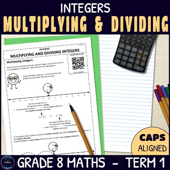 Multiplying and Dividing Integers Lesson Worksheets - Grade 8 Math T1 ...