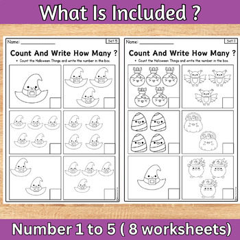 Halloween Count And Write How many: Counting to 10 Worksheets for ...