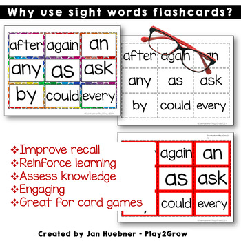 First Grade Sight Words Practice Check List and Flashcards with Picture ...