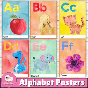 Alphabet Posters | Rainbow Watercolor Classroom Decor Educational Wall ...