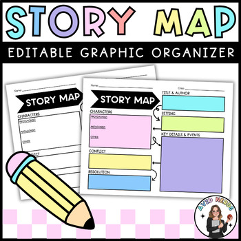 Story Map | Editable Digital and Printable Graphic Organizer | TeachShare
