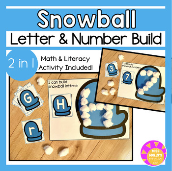 Snowball Letter and Number Building Activity | Winter Fine Motor and ...