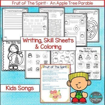 Fruit of the Spirit Bible Lesson Activities Craft Mini Book Sunday ...