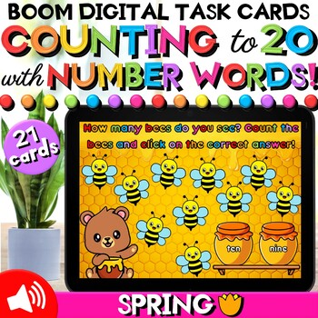 Counting Objects up to 20 and Matching Number Names Spring Bees Math ...