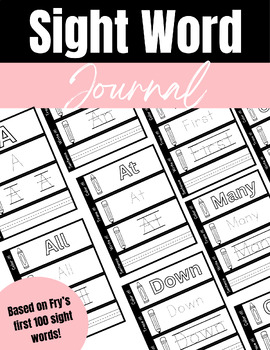 Sight word journal, fry first 100 word list checklist, kindergarten ...