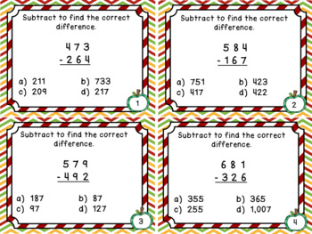 Subtraction Files - Subtracting 3 Digits WITH Regrouping Task Cards ...