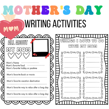 Mother's Day Printable Questionnaire All About My Mom - Writing ...