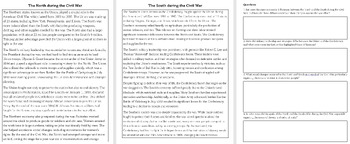 Compare and Contrast - North Vs South American Civil War - Reading ...