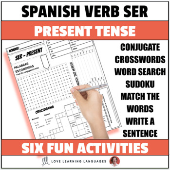 Spanish Verb SER Worksheet - Present Tense - 6 Activities - One Page ...