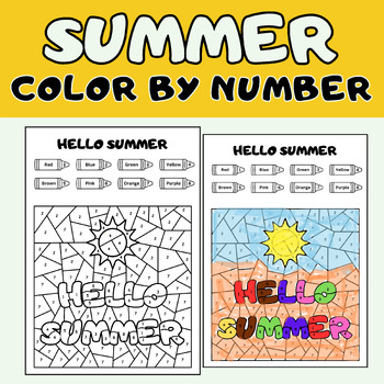 End of the Year Activities : Hello Summer, Color By Number | TeachShare