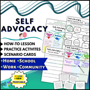 Self-Advocacy Life Skills Worksheet Activities &Social Problem Solving ...