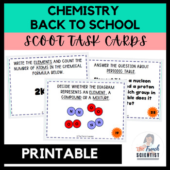 CHEMISTRY Scoot Back To School Task Cards Activity [Printable PDF ...