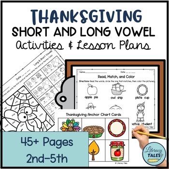 Thanksgiving Short and Long Vowel Sound Activities & Worksheets ...