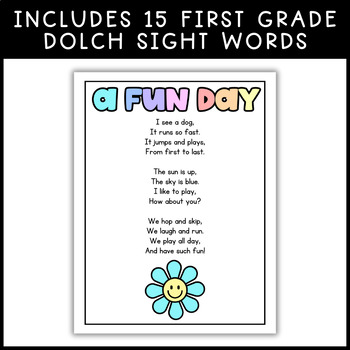 First Grade Dolch Sight Word Fluency Poem - Freebie Poster for Early ...