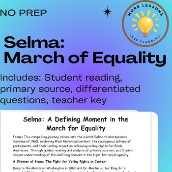 Salma Marches Deep Dive: Civil Rights Reading Comprehension Worksheet ...