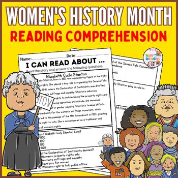 Elizabeth Cady Stanton Reading Comprehension / Women's History Month ...