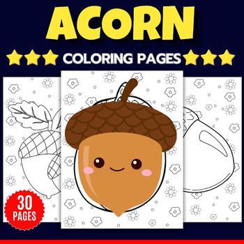 Printable Fall Acorn Coloring Pages sheets - Fun November Activities ...