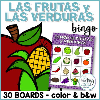Bingo de las frutas y las verduras - Fruit and Vegetable Bingo Game in ...