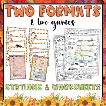 September Autumn/Fall Brain Teaser Rebus Printable Puzzles Worksheets ...