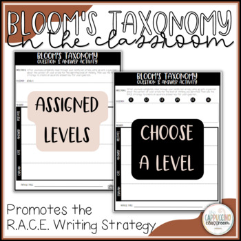 Bloom's Taxonomy RACE Writing PRINT & DIGITAL Activities | TeachShare