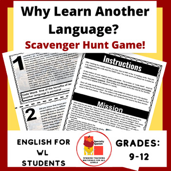 Why Learn Another Language Scavenger Hunt Game for Spanish, French ...