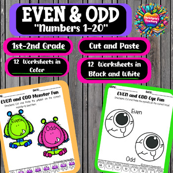 Even and Odd Numbers 1-20: Halloween Cut and Paste Worksheets | TeachShare