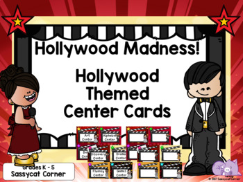 Hollywood Movie Themed Classroom Decor Center Cards - Editable | TeachShare