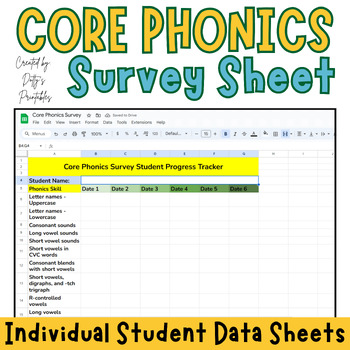 Core Phonics Survey Results Tracking Sheet | TeachShare