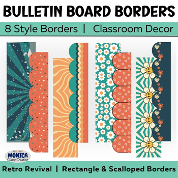 Retro Bulletin Board Borders-Groovy Classroom Door Decor-Printable ...