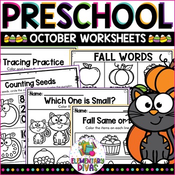 OCTOBER FALL Preschool NO PREP Worksheet Packet (Pre-K) | TeachShare