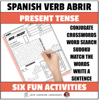 Spanish Verb ABRIR Worksheet - Present - 6 Activities - One Page ...