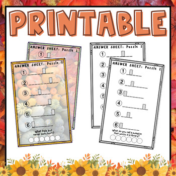 September Autumn/Fall Brain Teaser Rebus Printable Puzzles Worksheets ...