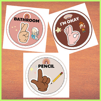 Boho Rainbow Multicultural Classroom Hand Signals|Class decor|Editable ...