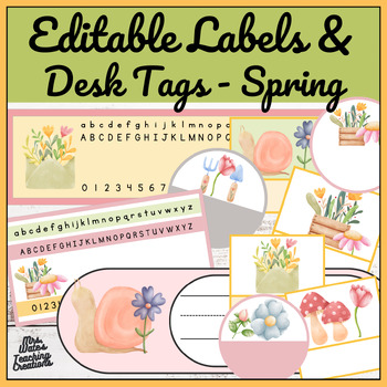 Back to School Editable Classroom Labels and Desk Name Tags | Floral ...