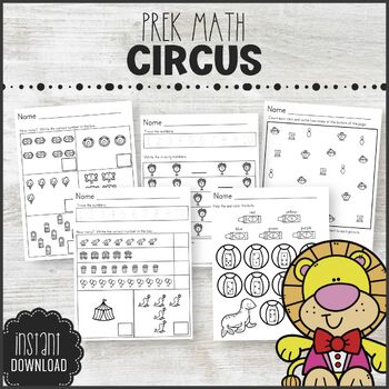 Math Counting Numbers 1-10 * Circus Theme Morning Work Worksheets ...