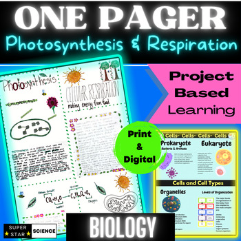 Photosynthesis Respiration Biology Project STEM One Pager Activity w ...