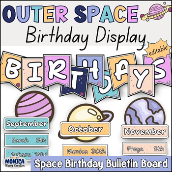 Outer Space Birthday Bulletin Board Display Editable-Space Theme ...
